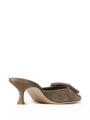 Manolo Blahnik Maysale Suede Mules