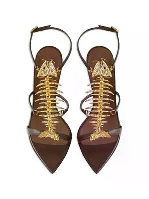 GIUSEPPE ZANOTTI Slim 2.0 105 Leather Sandals - Brown