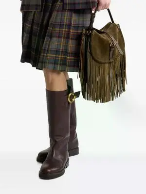 Etro Pleated Check Wool Skirt