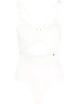 NISSA Cut-out Double-strap Top - White