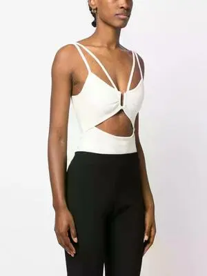 NISSA Cut-out Double-strap Top - White