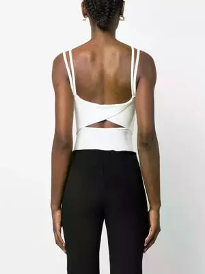 NISSA Cut-out Double-strap Top - White
