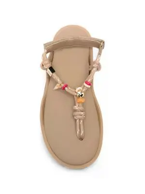 Flowze X Collanine Beaded-rope Sandals - Neutrals