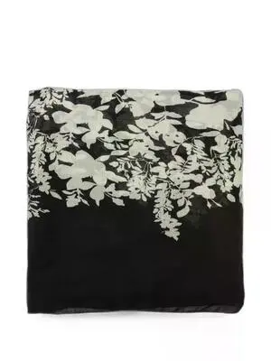 Agnona Floral-print Scarf - Black