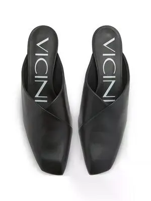 GIUSEPPE ZANOTTI Square-toe Leather Mules
