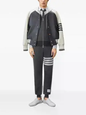 Thom Browne 4-bar Colour-block Hoodie - Grey