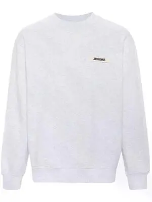 Jacquemus Logo Patch Cotton Sweatshirt - Grey