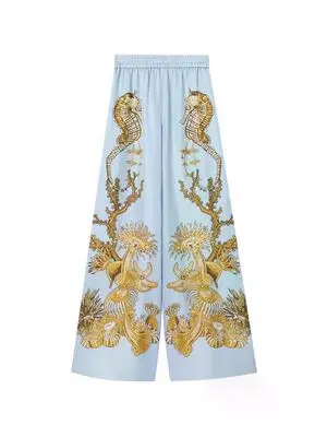 La DoubleJ Palazzo Placed Pants - Blue