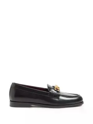 Valentino Garavani Vlogo Chain Calfskin Loafers - Black