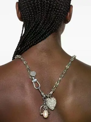 N°21 Crystal-embellished Heart Pendant Necklace