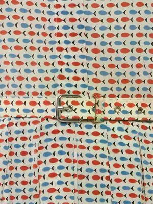 Max Mara Fish-print Belted Midi Shirt Dress