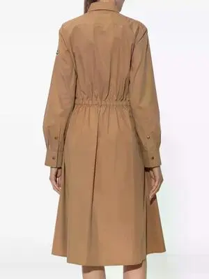 Moncler Drawstring-waist Zip-up Midi Dress - Neutrals