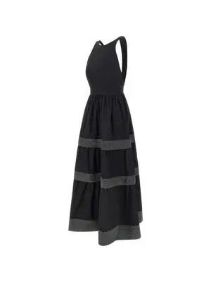 BOSS Tiered Striped-trim Dress