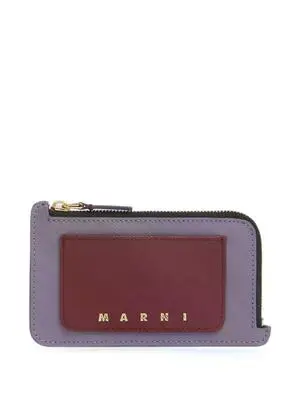 Marni Trunk Saffiano-leather Cardholder - Neutrals