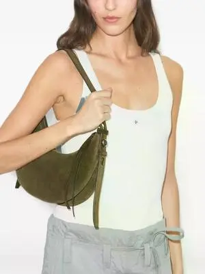 Tory Burch Romy Suede Half Moon Bag - Green
