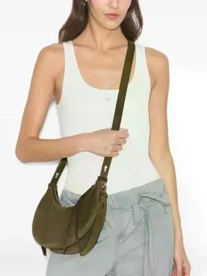Tory Burch Romy Suede Half Moon Bag - Green
