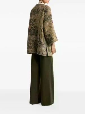 Etro Bouclé Kesa With Floral And Animal Motif