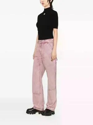 COURREGES Reedition Ribbed Knit High Neck T-shirt - Black