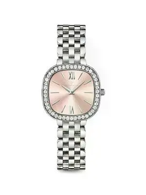 CHRISTIAN VAN SANT Rivoli 24mm Watch With Rose Gold-tone Dial And Stainless Steel Link Bracelet - Pink