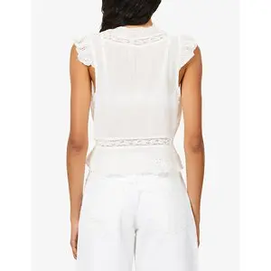 Free People Embroidered Cotton Top - Ivory