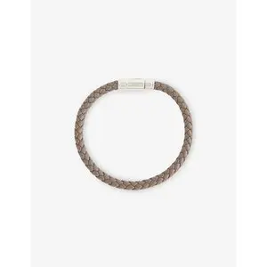 TOM FORD Braided Leather Bracelet - Grey