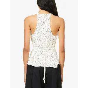 Theory Polka Dot Belted Woven Top