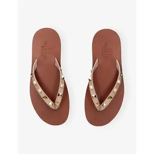 Valentino Garavani Rockstud Leather Sandals - Blush