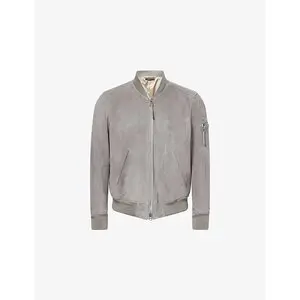 TOM FORD Suede Bomber Jacket - Titanium