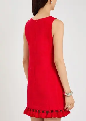 Cap D'antibes Manon Tasseled-hem Terry Mini Dress