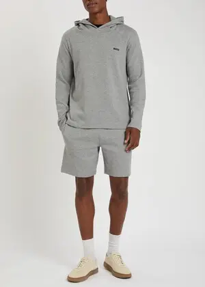 BOSS Waffle Cotton-blend Hooded Sweatshirt