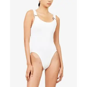 Hunza G Burberry X One-piece Swimsuit With Checked Hardware - White