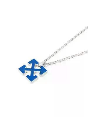 Off-White Enamel Arrow Pendant Necklace