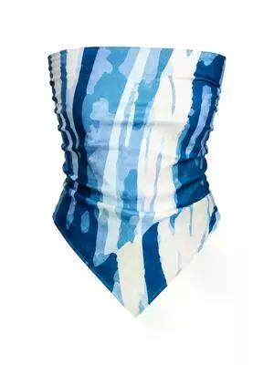 DIARRABLU Abstract Print Handkerchief Hem Top - Blue