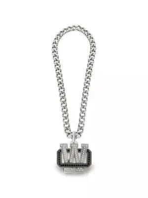 Off-White Bling Strass Curb Chain Necklace