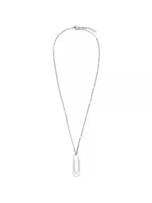 Off-White Strass-set Paperclip Necklace