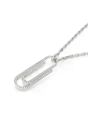 Off-White Strass-set Paperclip Necklace