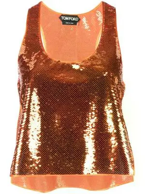 TOM FORD Sequin-embellished Vest Top - Orange