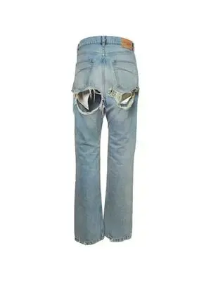 Balenciaga Distressed Light Wash Denim Jeans