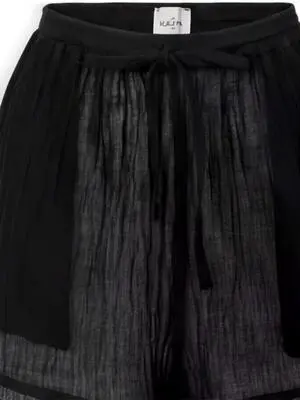 Le Kasha Drawstring Linen Shorts - Black