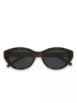 Saint Laurent Tortoiseshell Oval-frame Sunglasses - Brown