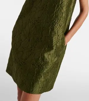 Max Mara Embellished Floral Jacquard Mini Dress