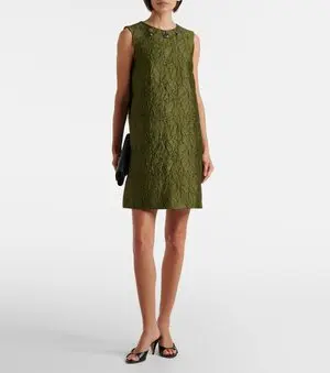 Max Mara Embellished Floral Jacquard Mini Dress