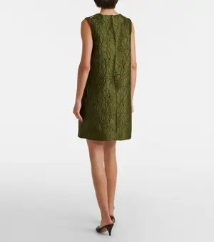 Max Mara Embellished Floral Jacquard Mini Dress