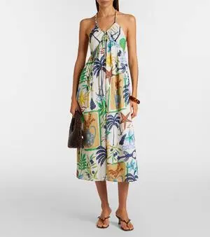 Velvet By Graham & Spencer Leyla Printed Cotton Midi Dress