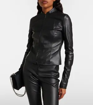Gucci Leather Zip-up Jacket