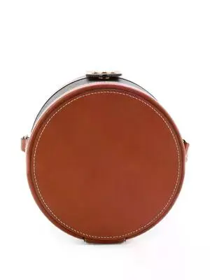 Celine Tambour Triomphe Coated Canvas Medium Crossbody Bag - Brown