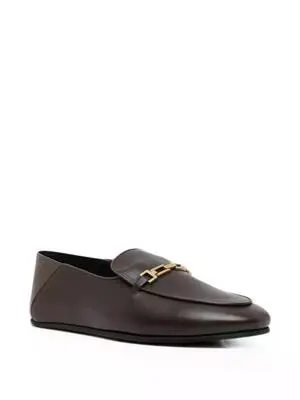 Bally Dark Smooth Grain Hardware Detail Loafers - Brown