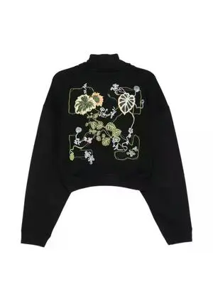 Off-White Arrow Leaves Zip-up Sweatshirt - Black