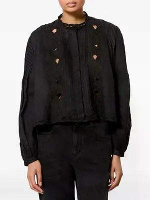 Isabel Marant Étoile Rubra Ramie Broderie Anglaise Blouse - Black