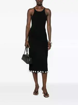 Maje Knitted Midi Skirt With Flower Embellishments
